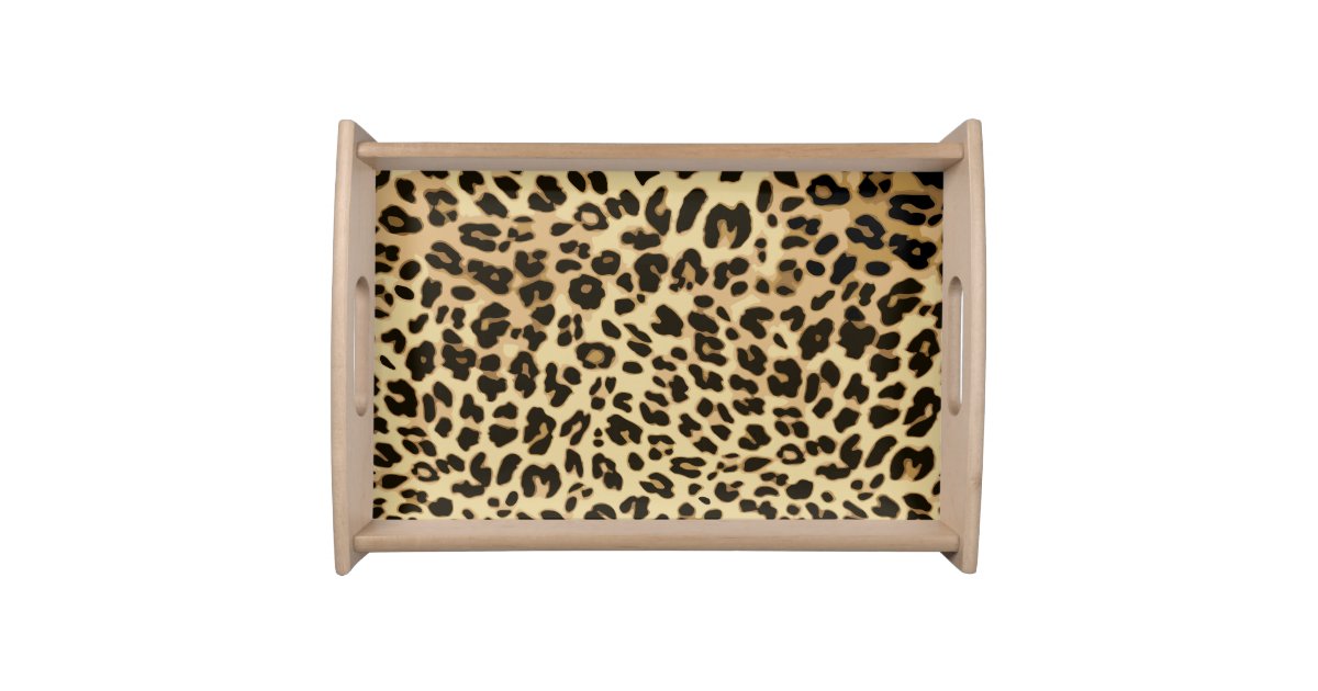 Stylish Leopard Animal Print Serving Tray | Zazzle