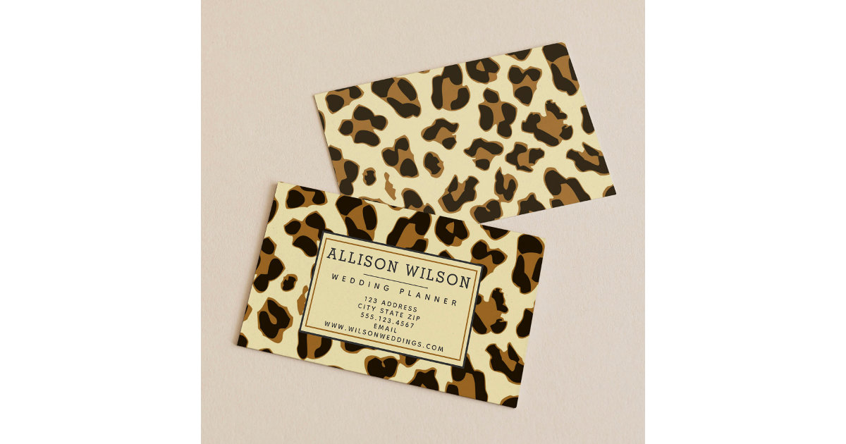 Stylish Leopard Print Business Card | Zazzle