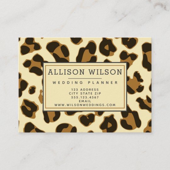 Stylish Leopard Print Business Card | Zazzle