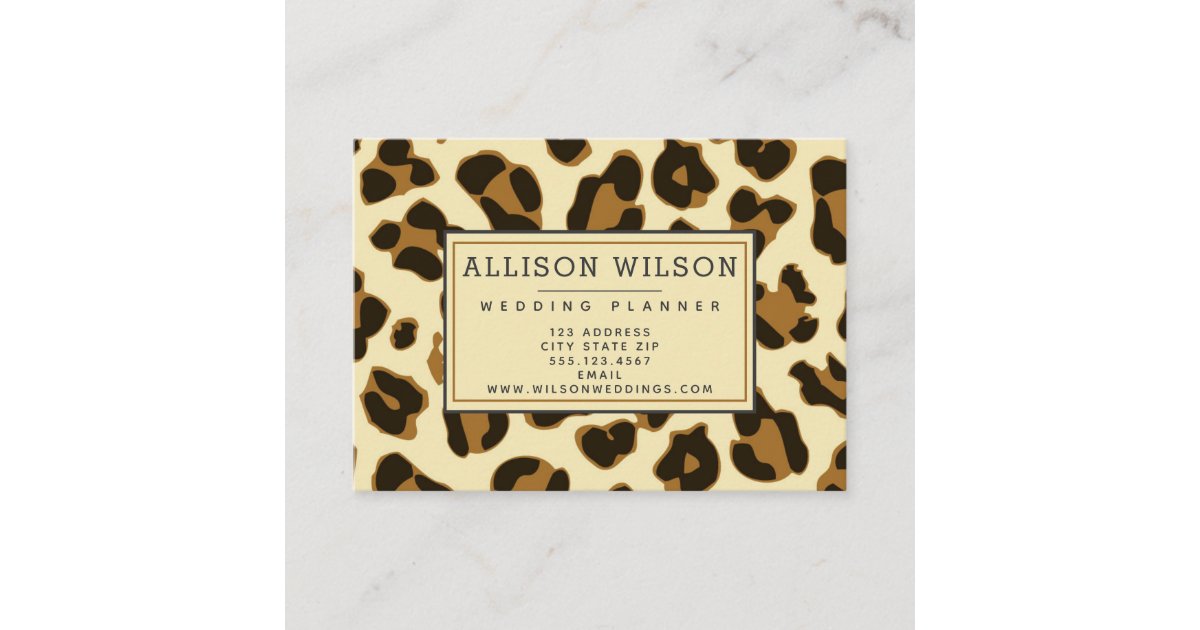 Stylish Leopard Print Business Card | Zazzle