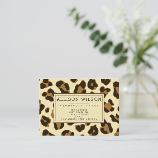 Stylish Leopard Print Business Card | Zazzle