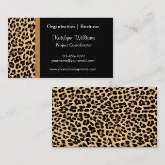 Stylish Leopard Print Business Card | Zazzle