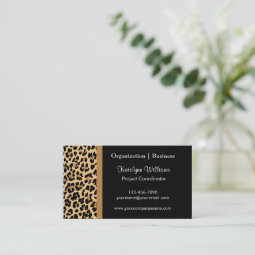 Stylish Leopard Print Business Card | Zazzle