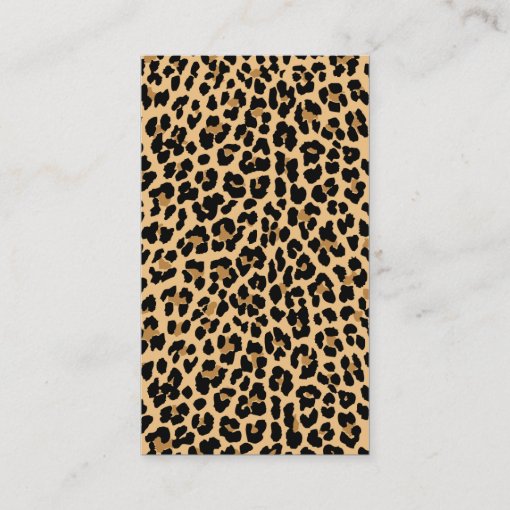 Stylish Leopard Print Business Card | Zazzle