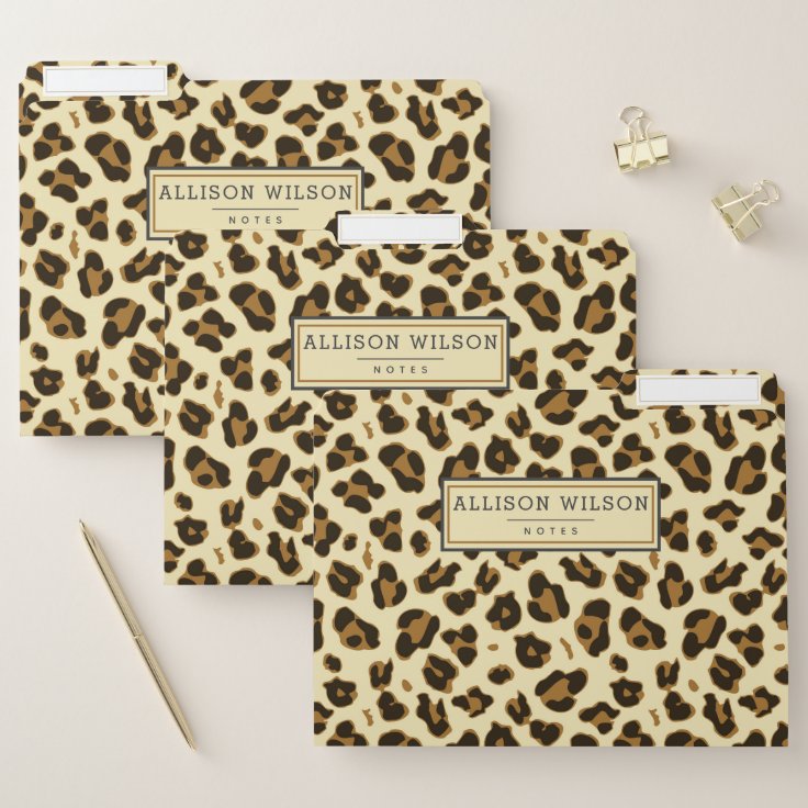 Stylish Leopard Print | Personalized File Folder | Zazzle