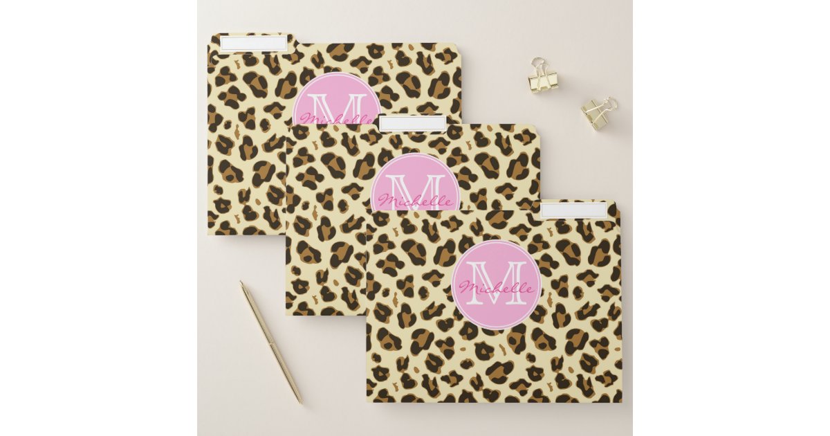 Stylish Leopard Print | Personalized File Folder | Zazzle
