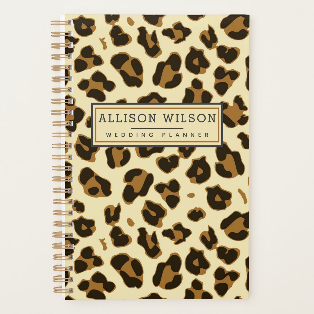 Stylish Leopard Print Planner | Zazzle