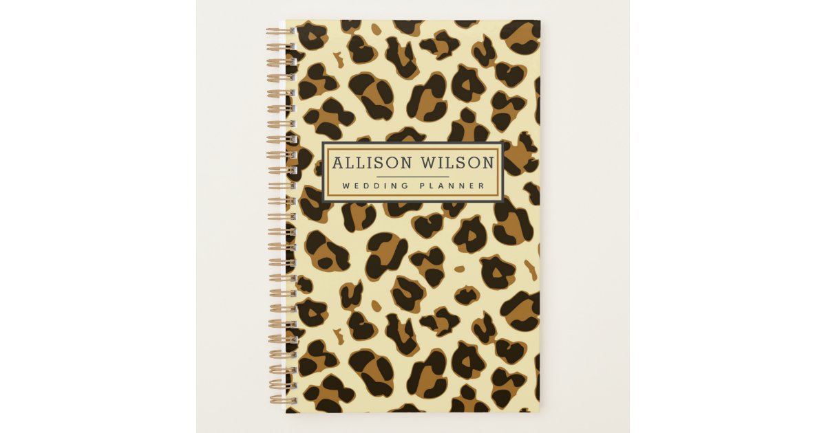 Stylish Leopard Print Planner | Zazzle
