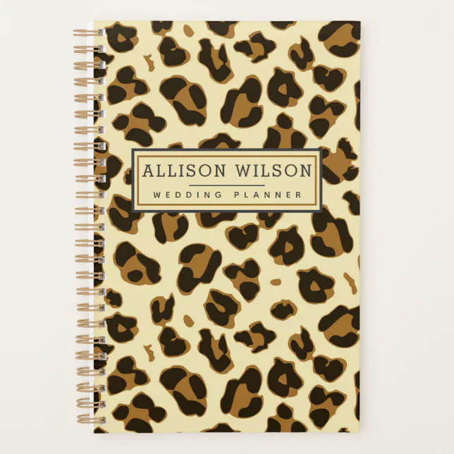 Stylish Leopard Print Planner | Zazzle