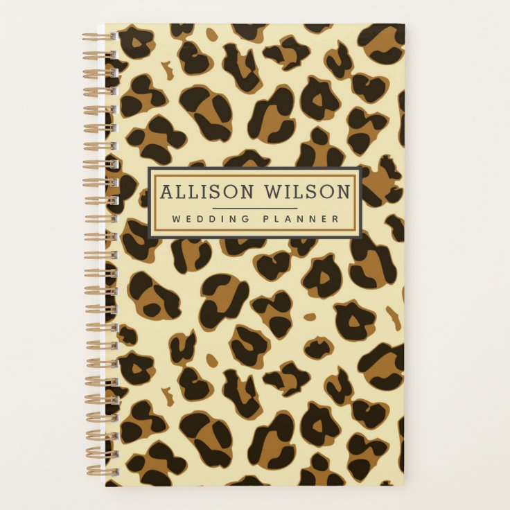 Stylish Leopard Print Planner | Zazzle