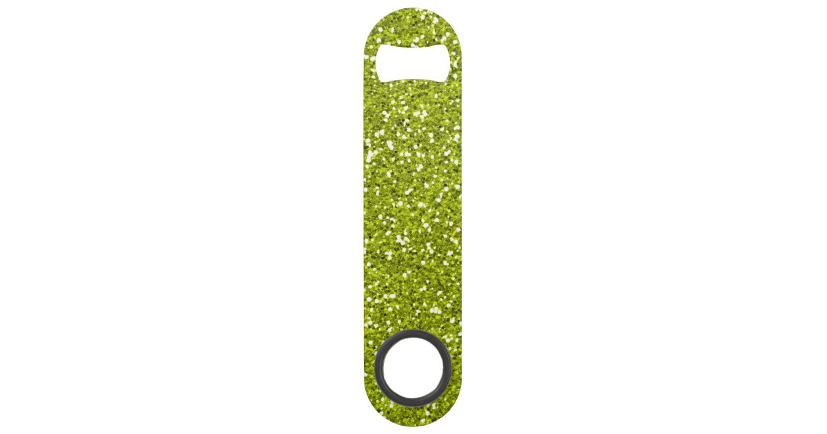 Stylish Lime Green Glitter Bar Key | Zazzle