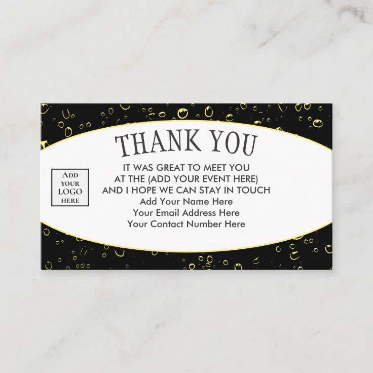 Stylish Logo THANK YOU Networking Business Card | Zazzle