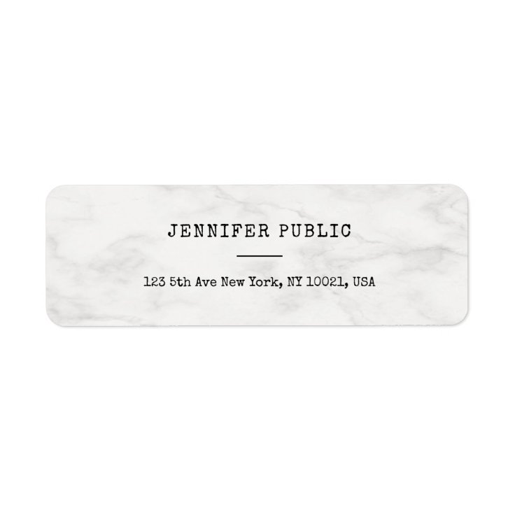 Stylish Marble Modern Simple Personalized Template Label | Zazzle