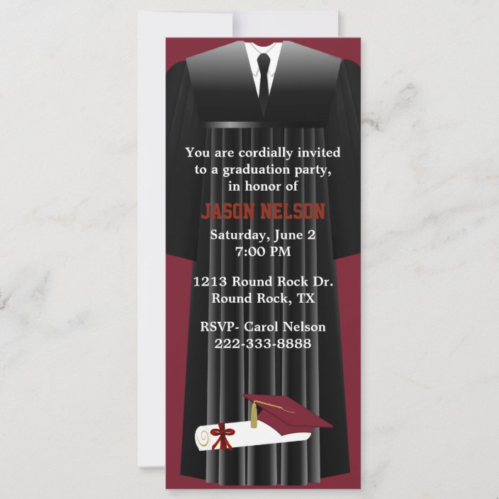 Stylish Maroon Graduation Party Invitation | Zazzle.com