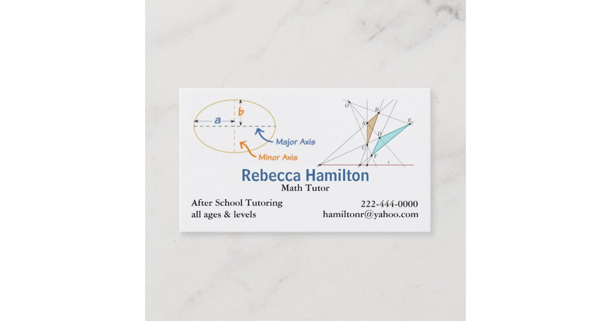 Stylish Math Tutor / Teacher's Business Card | Zazzle