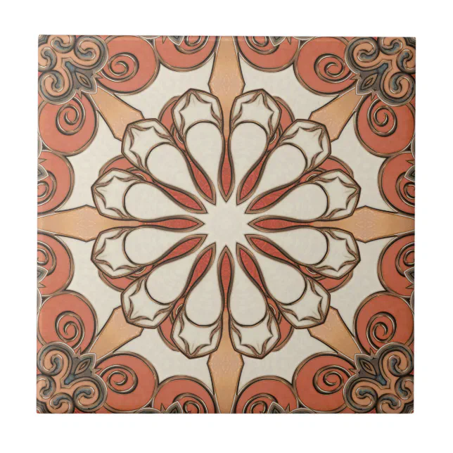 Stylish Mediterranean Geometric Ceramic Tile | Zazzle