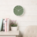 Stylish Minimalist Sage Green Wall Clock | Zazzle