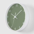 Stylish Minimalist Sage Green Wall Clock | Zazzle
