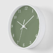 Stylish Minimalist Sage Green Wall Clock | Zazzle