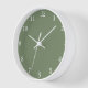 Stylish Minimalist Sage Green Wall Clock | Zazzle