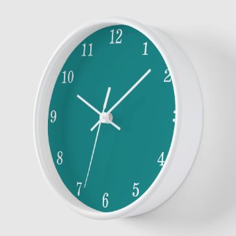 Stylish Minimalist Teal Wall Clock | Zazzle