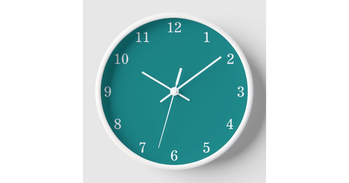 Stylish Minimalist Teal Wall Clock | Zazzle