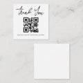 stylish minimalist thank you business qr code note card | Zazzle
