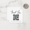 stylish minimalist thank you business qr code note card | Zazzle