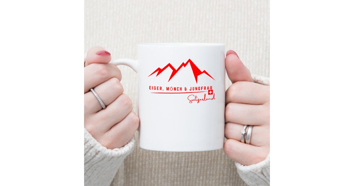 Stylish Minimalistic | Famous Swiss Alps Skyline Two-Tone Coffee Mug ...