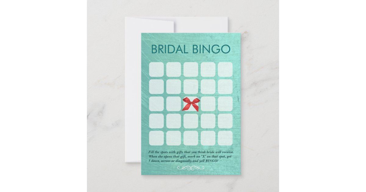 Stylish Mint Green 5x5 Bridal Bingo Cards | Zazzle