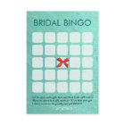 Stylish Mint Green 5x5 Bridal Bingo Cards | Zazzle