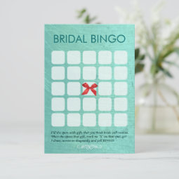 Stylish Mint Green 5x5 Bridal Bingo Cards | Zazzle