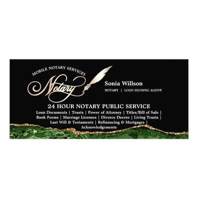 Stylish Mobile Notary & Loan Signing Agent Law Rack Card | Zazzle