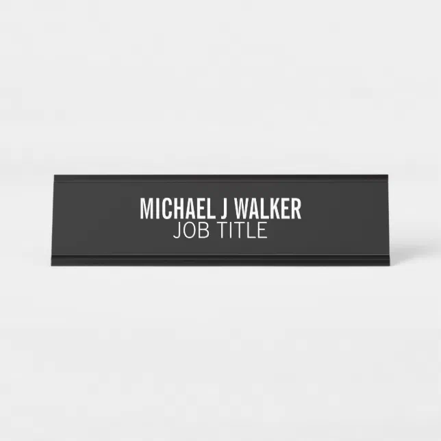 Stylish & Modern - Any Color - Professional Desk Name Plate | Zazzle
