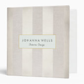 Stylish Modern Beige and Silver Striped 3 Ring Binder | Zazzle