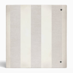 Stylish Modern Beige and Silver Striped 3 Ring Binder | Zazzle