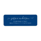 Modern Classic Navy Blue White Borders Address Label | Zazzle.com