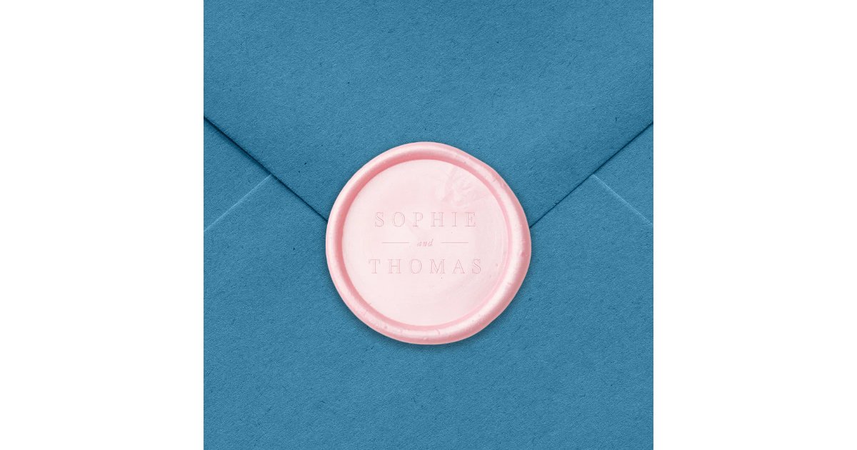 Stylish Modern Classic Couple Name Wedding Wax Seal Sticker | Zazzle