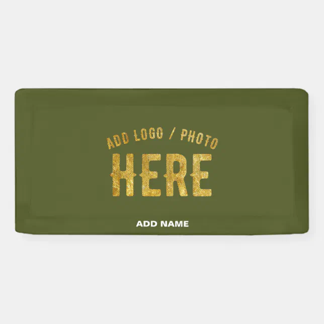 STYLISH MODERN CUSTOM ARMY GREEN VERIFIED BRANDED BANNER | Zazzle