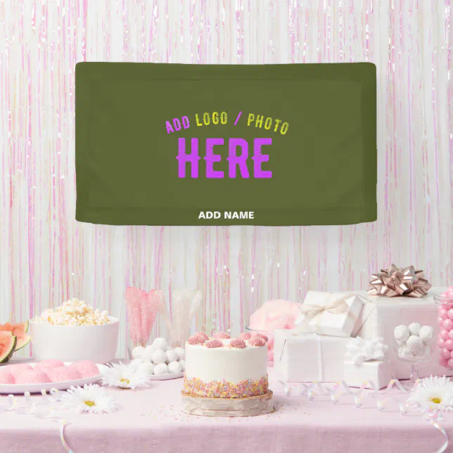 STYLISH MODERN CUSTOM ARMY GREEN VERIFIED BRANDED BANNER | Zazzle