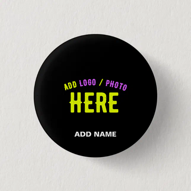 STYLISH MODERN CUSTOMIZABLE BLACK VERIFIED BRANDED BUTTON | Zazzle