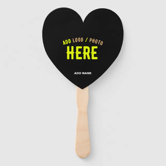 STYLISH MODERN CUSTOMIZABLE BLACK VERIFIED BRANDED HAND FAN | Zazzle