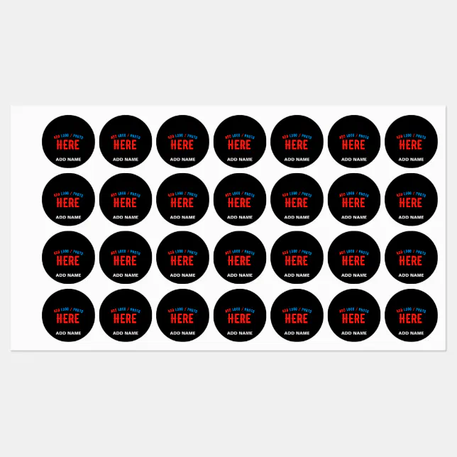 STYLISH MODERN CUSTOMIZABLE BLACK VERIFIED BRANDED KIDS' LABELS | Zazzle