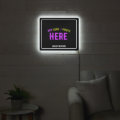 STYLISH MODERN CUSTOMIZABLE BLACK VERIFIED BRANDED LED SIGN | Zazzle