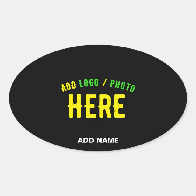 STYLISH MODERN CUSTOMIZABLE BLACK VERIFIED BRANDED OVAL STICKER | Zazzle