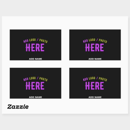 STYLISH MODERN CUSTOMIZABLE BLACK VERIFIED BRANDED RECTANGULAR STICKER ...