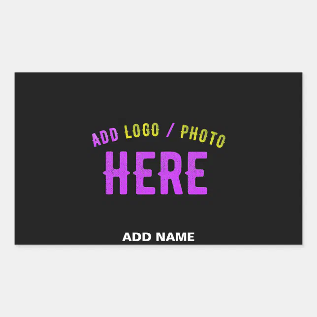 STYLISH MODERN CUSTOMIZABLE BLACK VERIFIED BRANDED RECTANGULAR STICKER ...