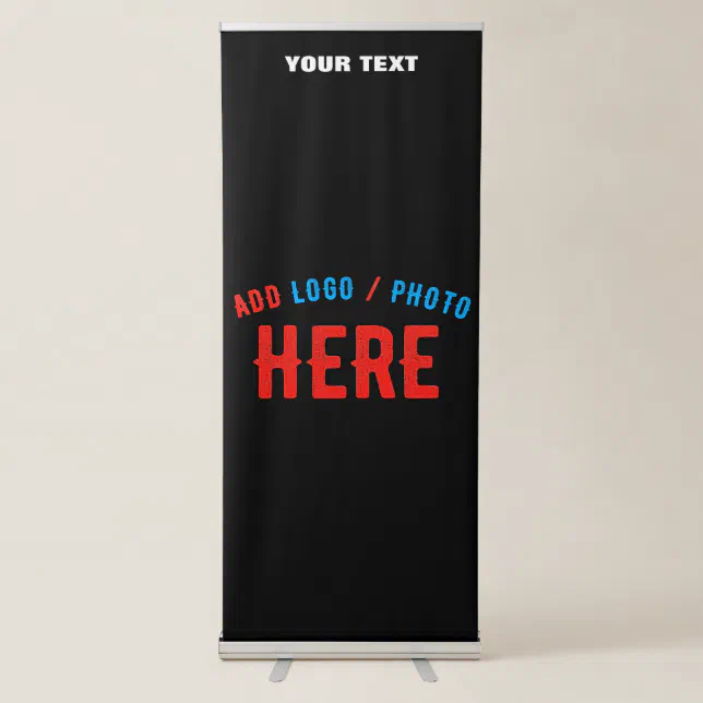 STYLISH MODERN CUSTOMIZABLE BLACK VERIFIED BRANDED RETRACTABLE BANNER ...