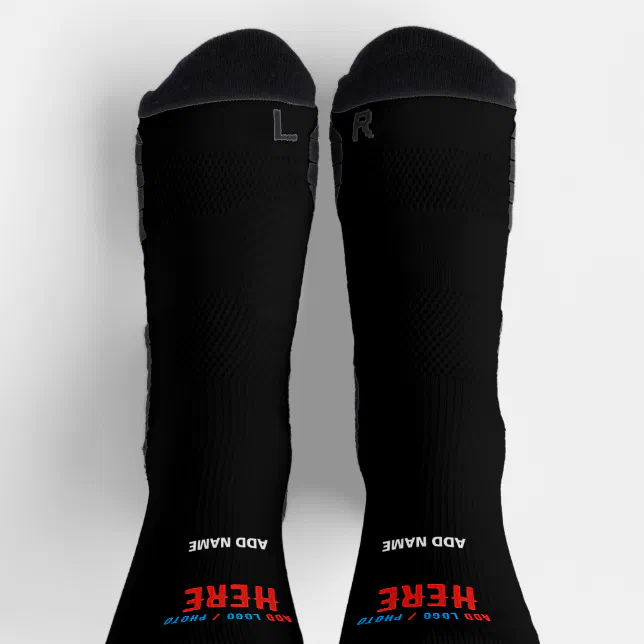 STYLISH MODERN CUSTOMIZABLE BLACK VERIFIED BRANDED SOCKS | Zazzle
