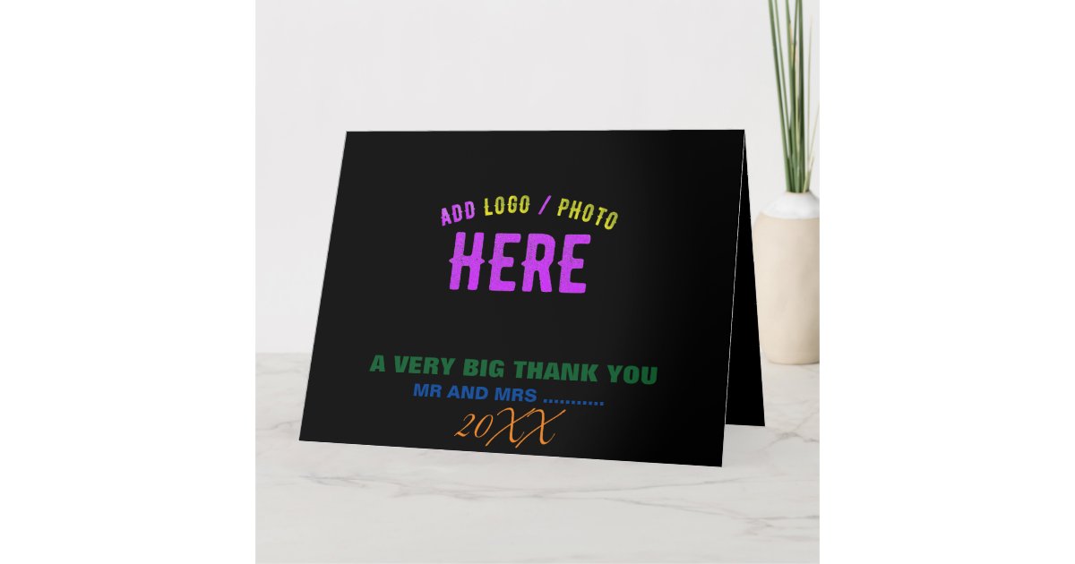 STYLISH MODERN CUSTOMIZABLE BLACK VERIFIED BRANDED THANK YOU CARD | Zazzle